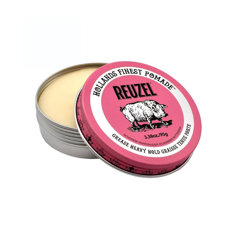 Reuzel Pink Heavy Hold Grease 95g | Maximum Hold for Thick & Curly Hair